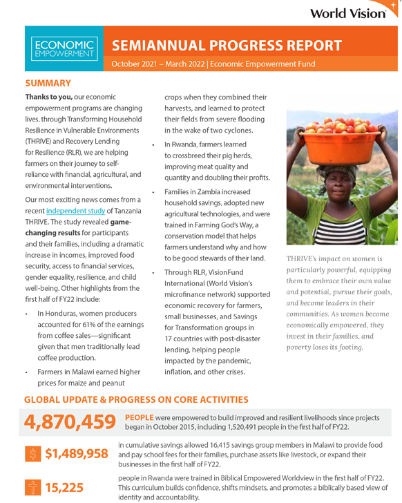 2022 Semi-Annual Report – Economic Empowerment