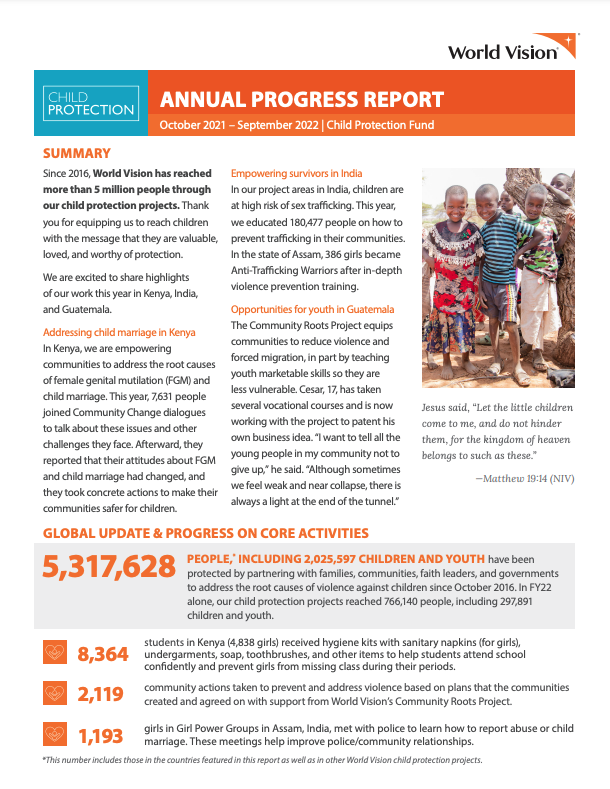 2022 Annual Report - Child Protection
